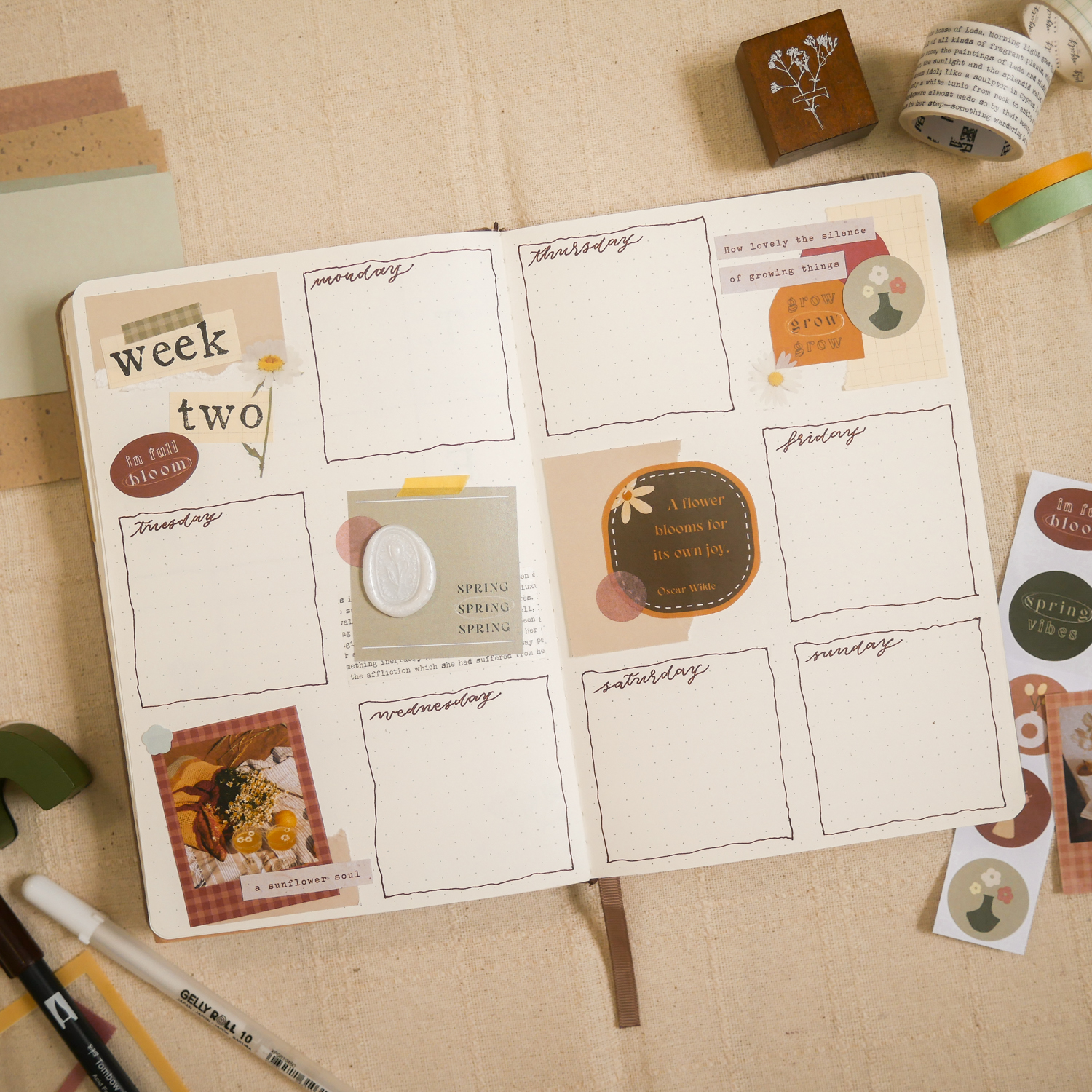 April Bullet Journal Setup - Vintage Spring Theme (Free Printable!) ⋆ ...