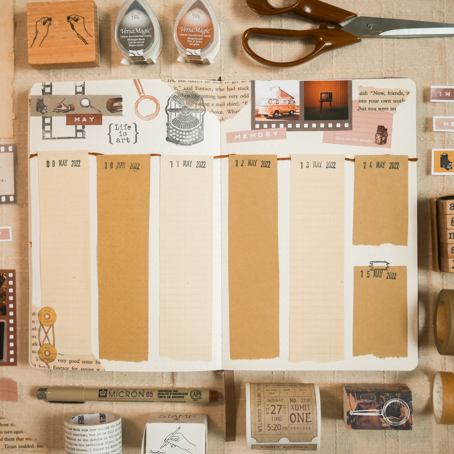 May Bullet Journal Setup - Vintage Memories Theme (Free Printable!) ⋆ ...