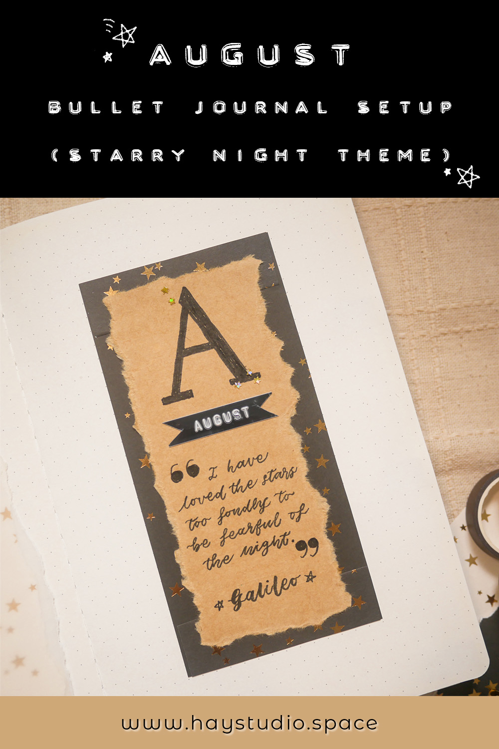 August Bullet Journal Setup - Starry Night Theme (Free Printable!) ⋆ ...