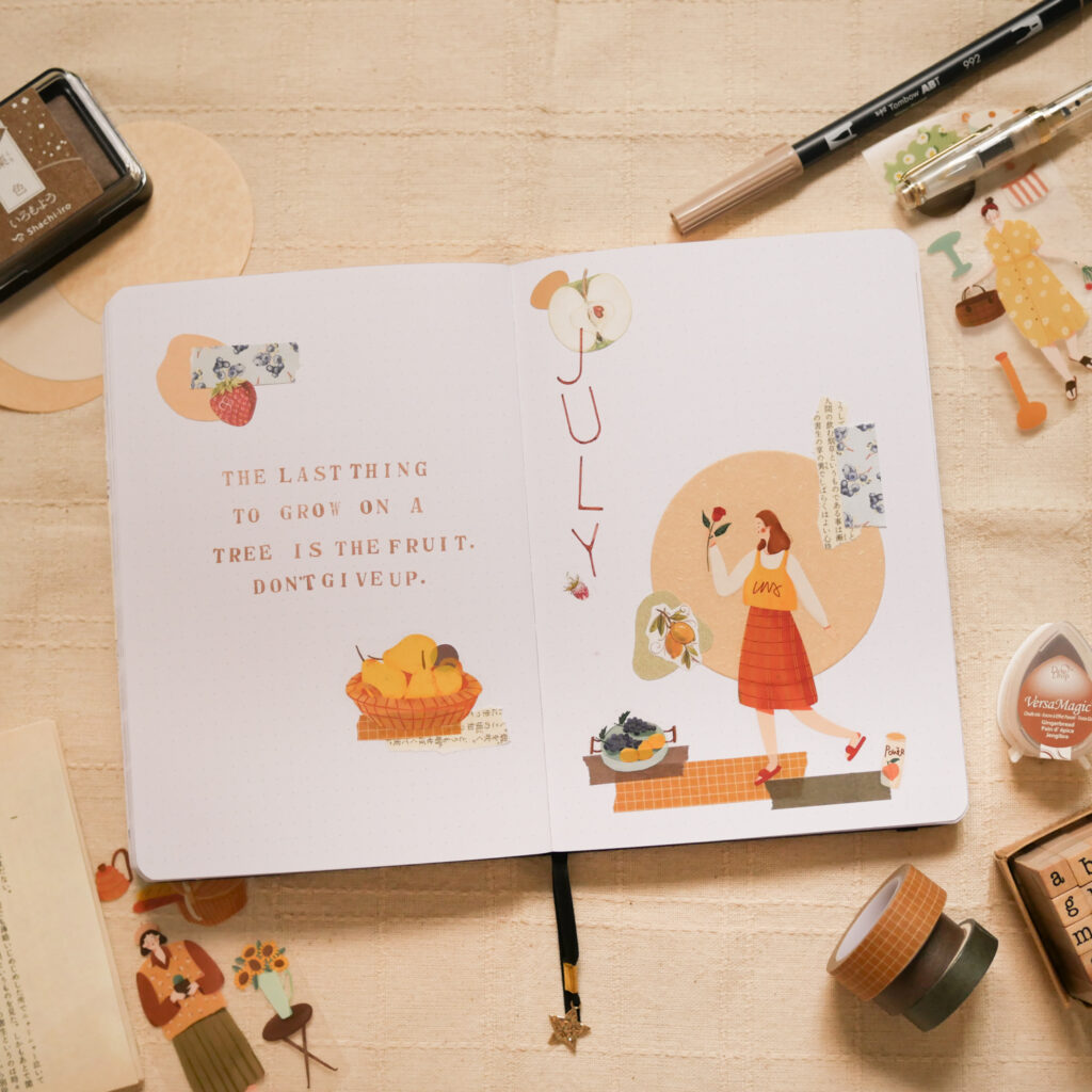 July Plan With Me - Fruity Girl Bujo Theme ⋆ HAY studio